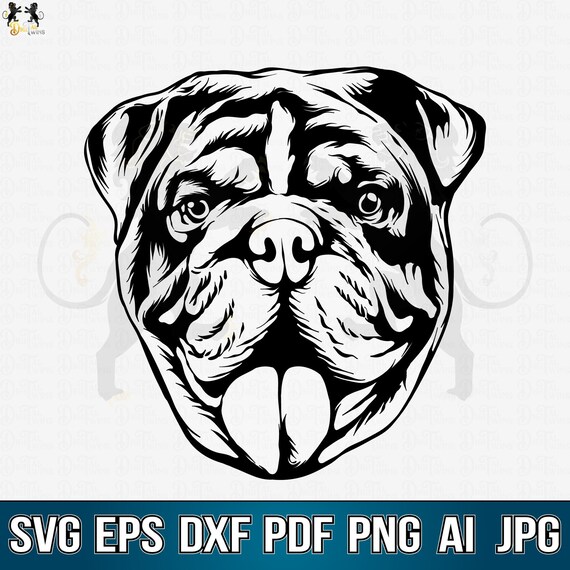 Bulldog Svg American Bulldog Svg Bulldog Clipart Bulldog - Etsy