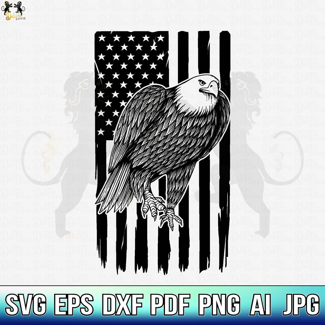 Eagle Through Flag Svg, Eagle With Flag Svg, Eagle USA Svg, American ...