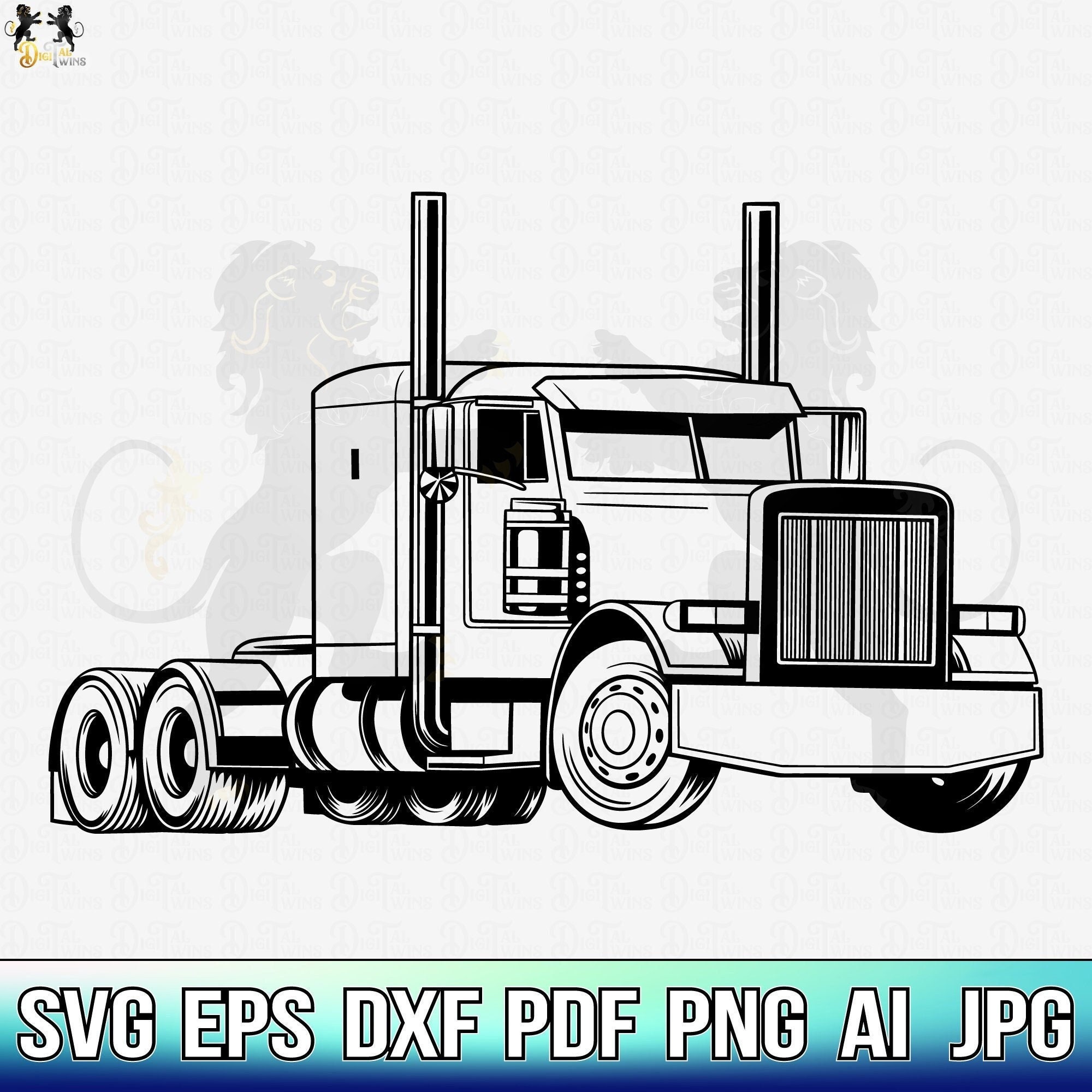 Semi Truck Svg, Semi Truck Clipart, Semi Truck Cricut, Semi Truck ...