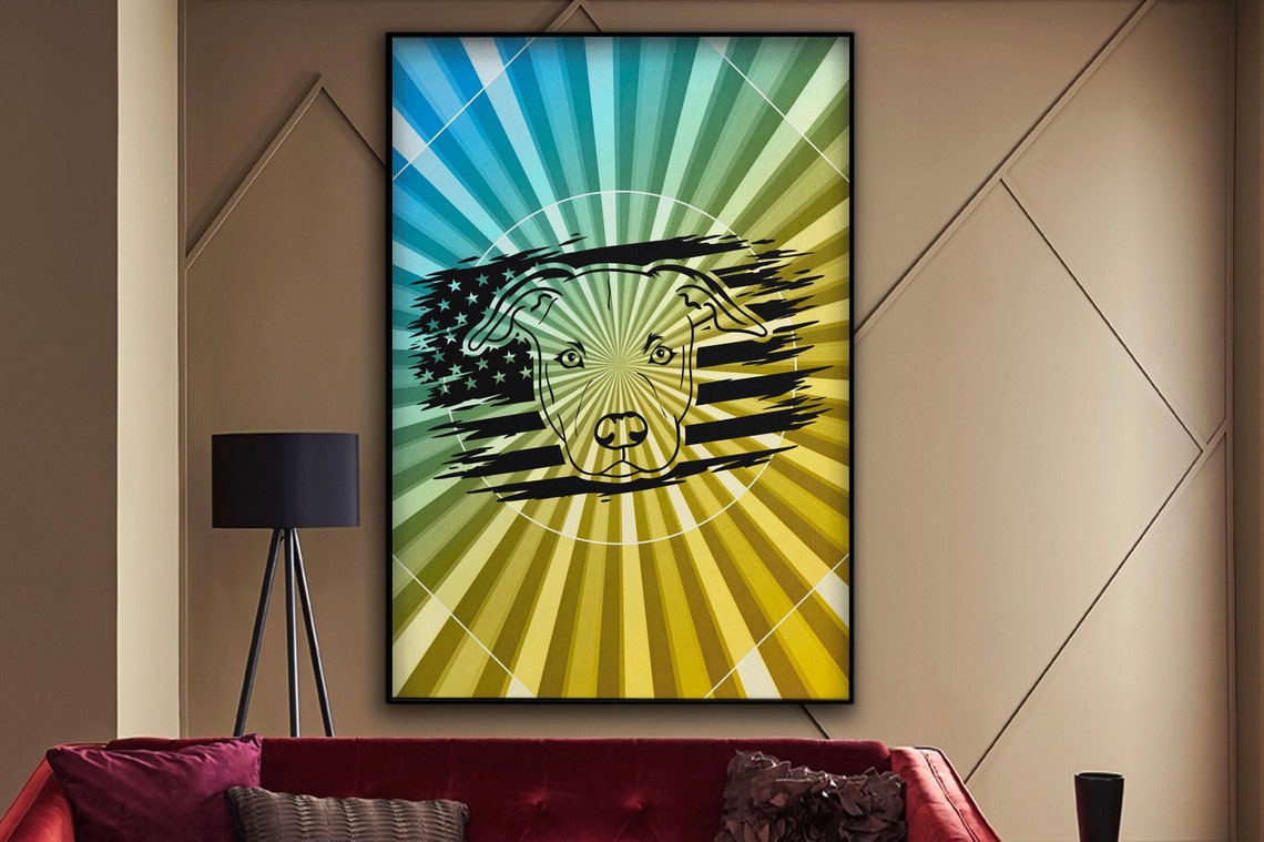 Pitbull With Flag Svg American Pit Bull Svg Pitbull Clipart | Etsy