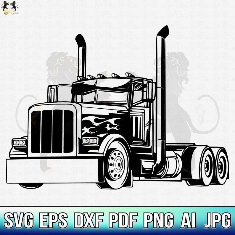 Semi Truck Svg Semi Truck Clipart Semi Truck Cricut Semi - Etsy