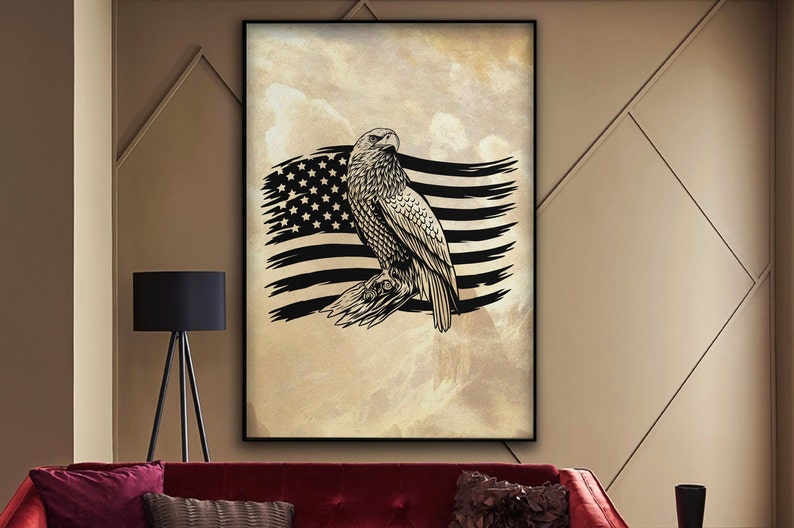 Eagle Through Flag Svg Eagle With Flag Svg Eagle USA Svg - Etsy
