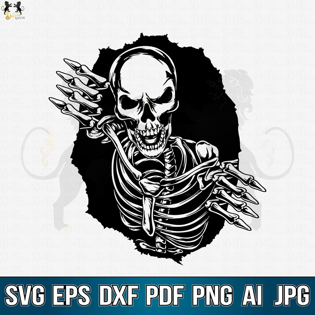 Skull in the Wall SVG, Skull Ripper SVG, Skull SVG, Skull Clipart ...