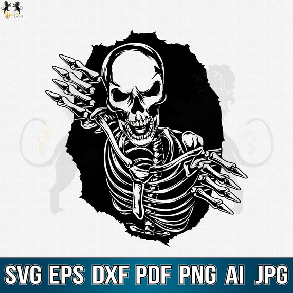 Skull in the Wall SVG Skull Ripper SVG Skull SVG Skull | Etsy