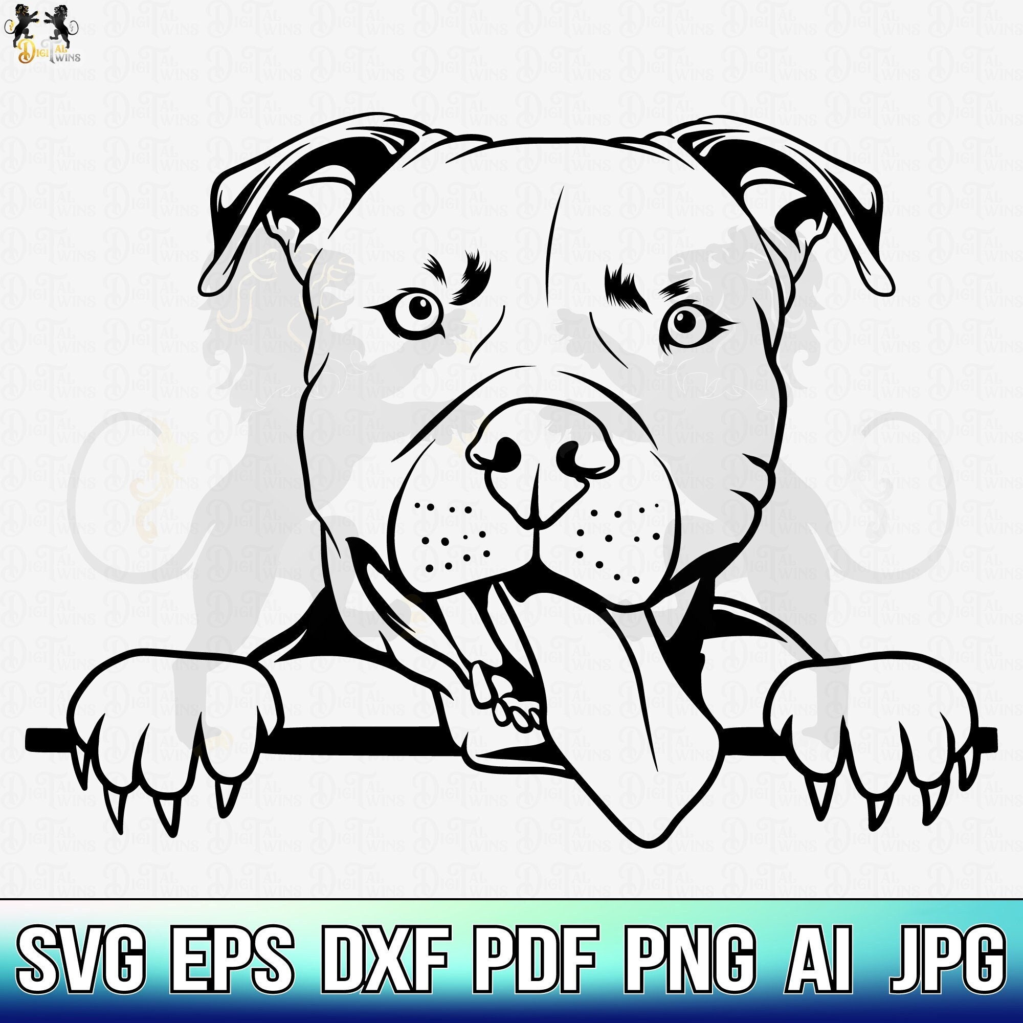 Pitbull Svg, American Pit Bull Svg, Pitbull Clipart, Pitbull Vector ...