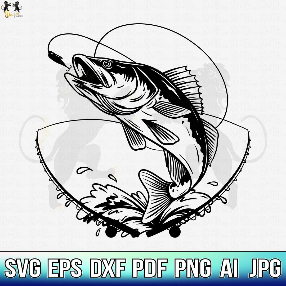 Walleye Fishing Svg, Fishing Svg, Walleye Fish Svg, Walleye Clipart, Walleye Vector, Walleye ...