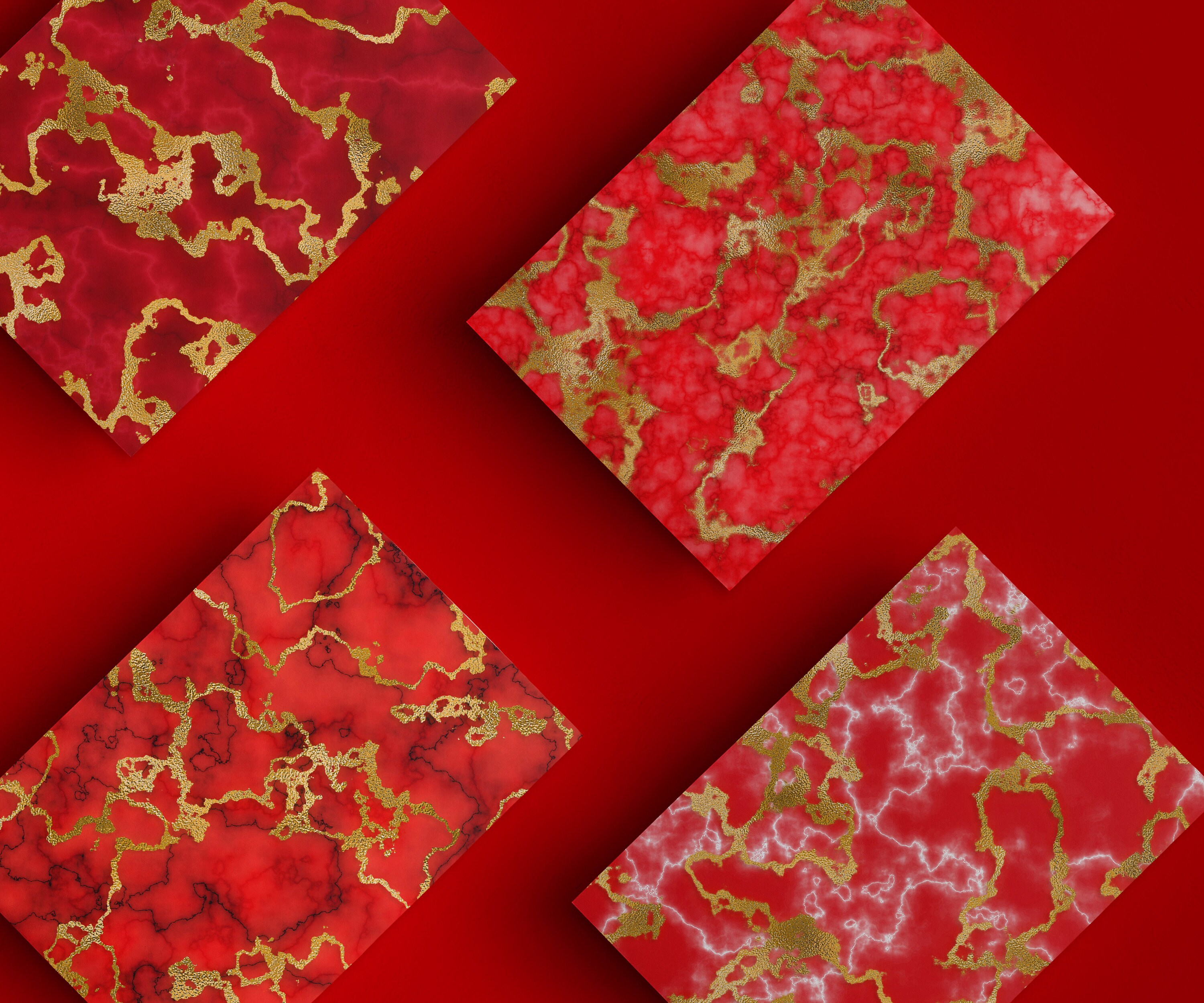 Red Gold Marble Digital Paper Marble Seamless Patterns - Etsy