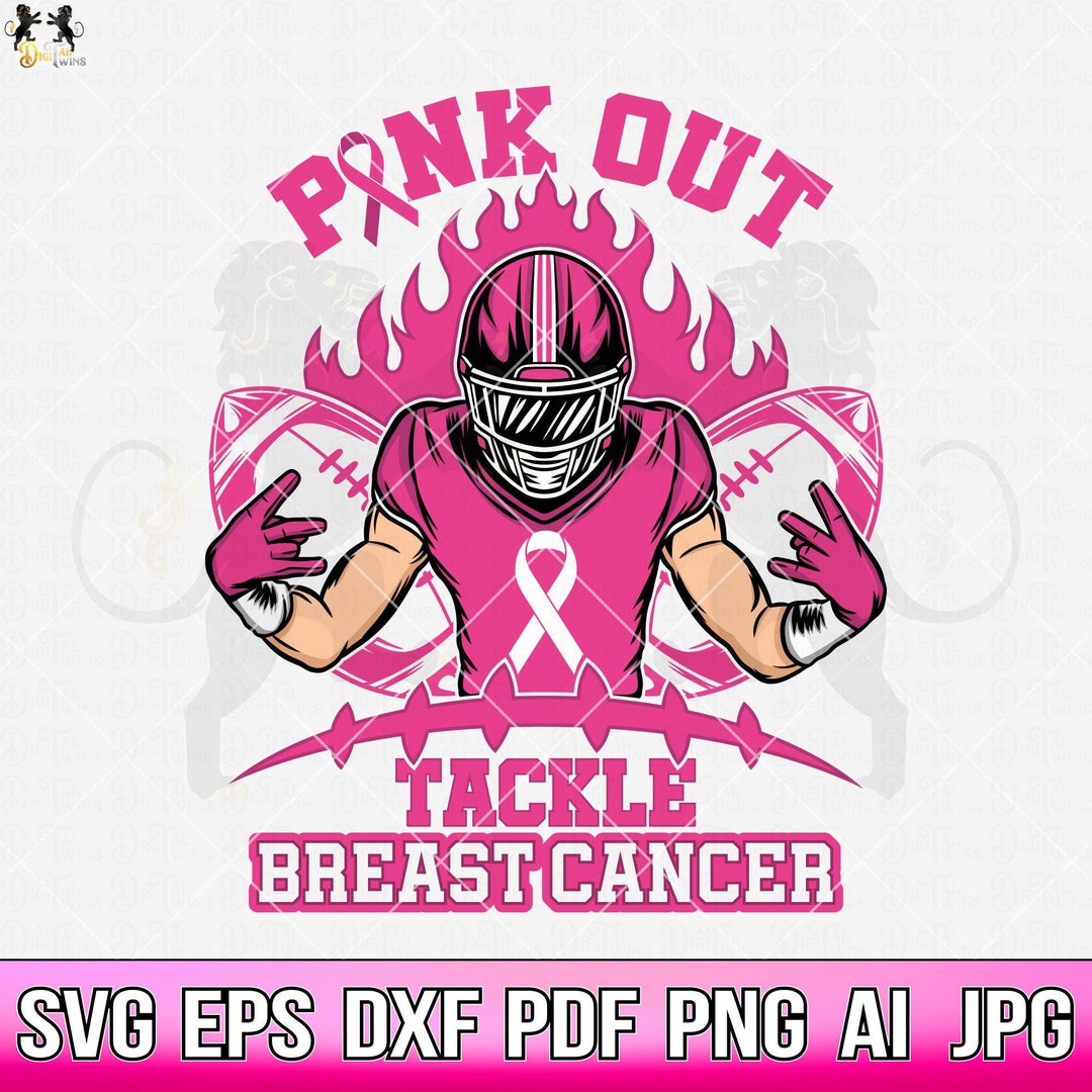 Breast Cancer Football Pink Out Svg | Cancer Awareness Svg | Fight ...