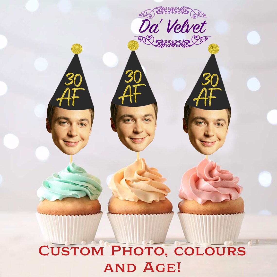 Photo Cupcake Toppers Birthday Funny Cupcake Topper Cake - Etsy