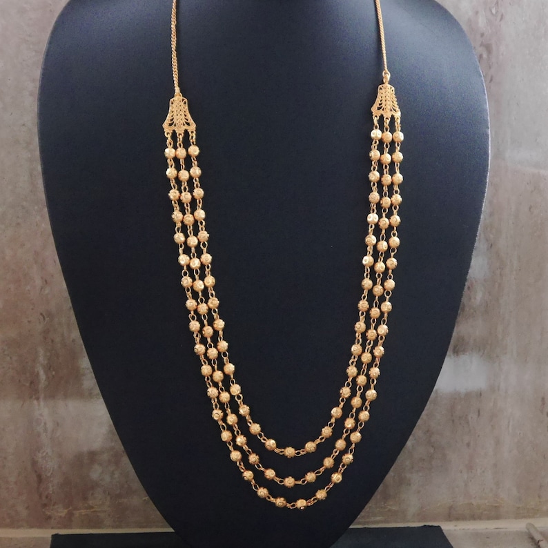 Indian Gold Chain Gold Plated Triple Chain - Etsy