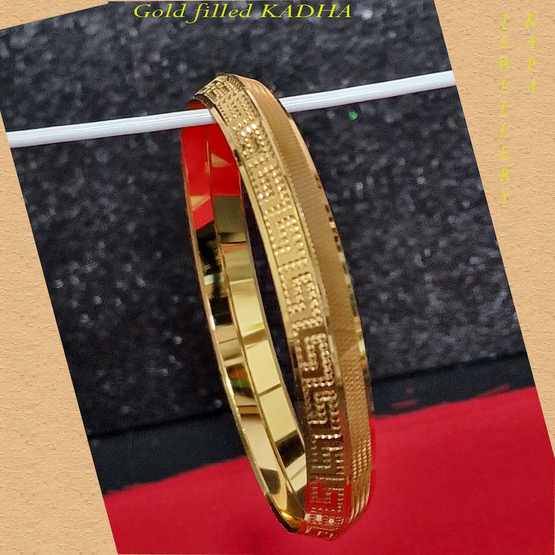 Kara Traditional Indian Designer Stylish Self-design Amritsari Gold ...