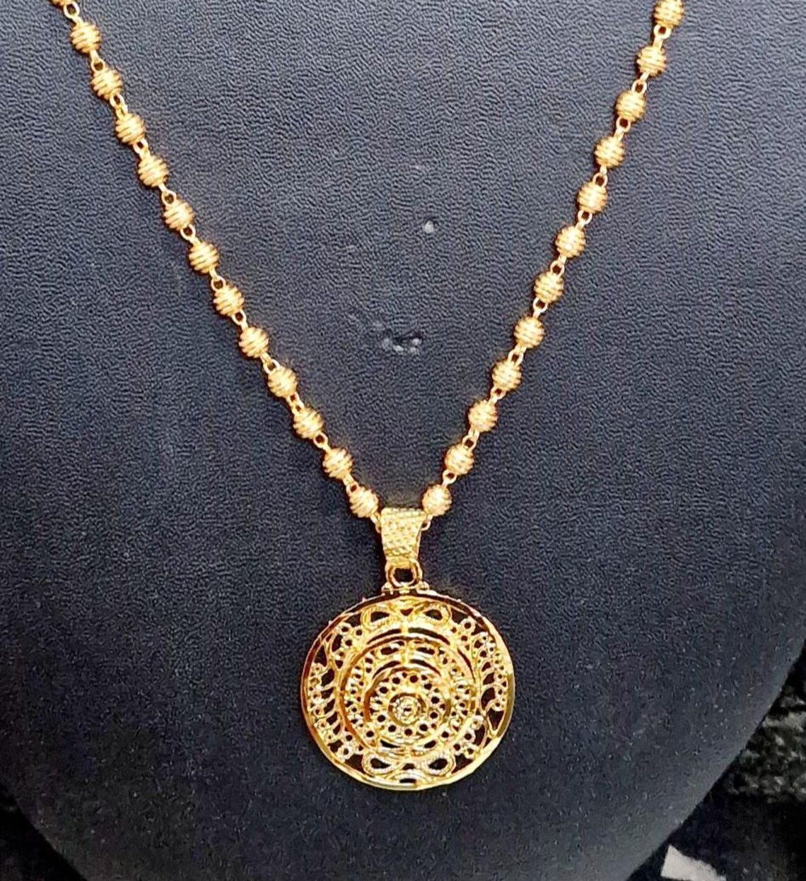 Premium Kapa Indian Gold Chain Gold Plated Necklace Long 26 in Mala ...