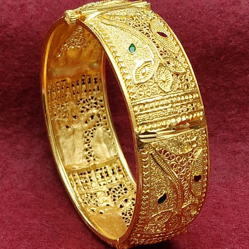 Gold Filigree Bangle - Etsy