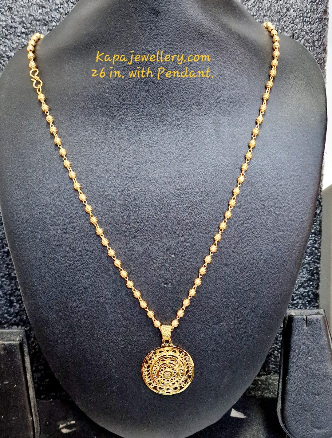 Premium Kapa Indian Gold Chain Gold Plated Necklace Long 26 in Mala ...