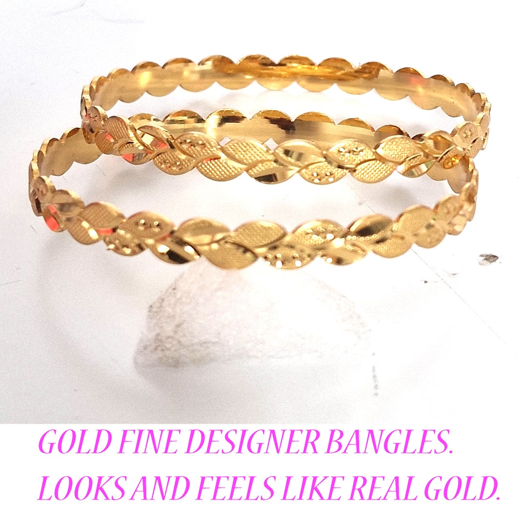 Indian Gold-plated Bangles Bracelets Set of 2 - Etsy