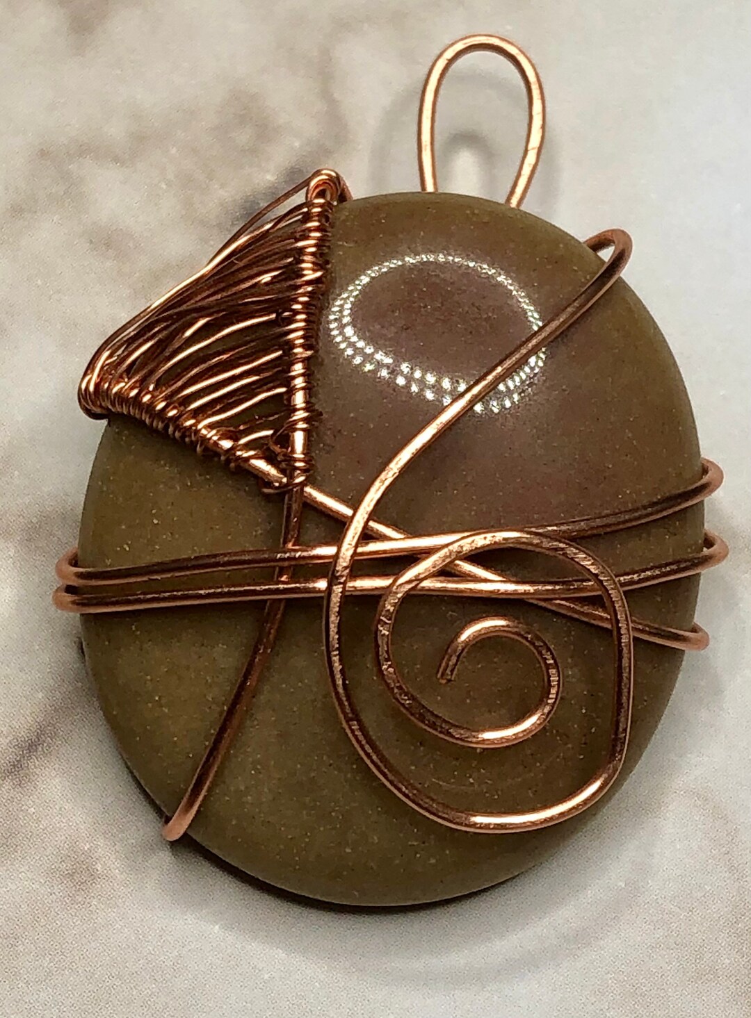 Wire Wrapped Stone, Copper Wire Weaving - Etsy
