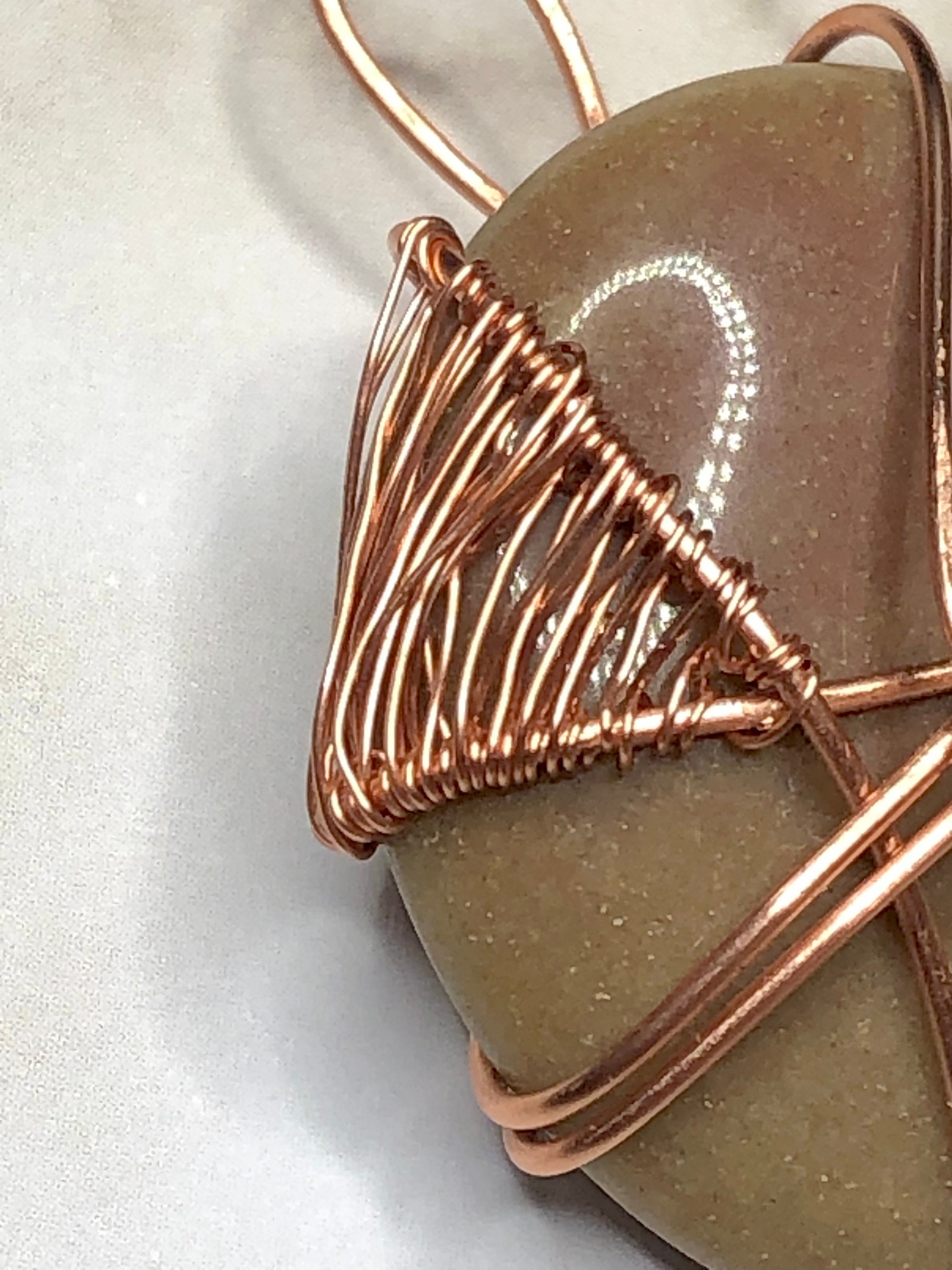 Wire Wrapped Stone, Copper Wire Weaving - Etsy
