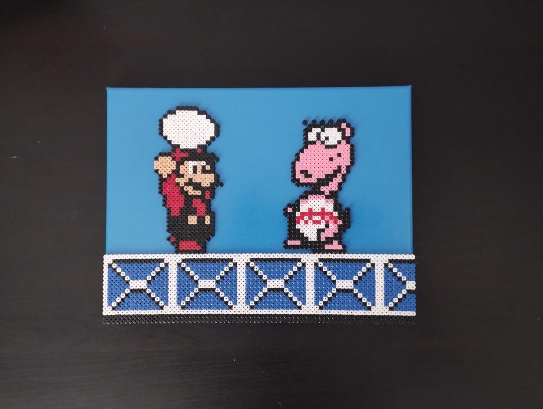 Pixel Art Painting Mario 2 / Fight Birdo - Etsy UK