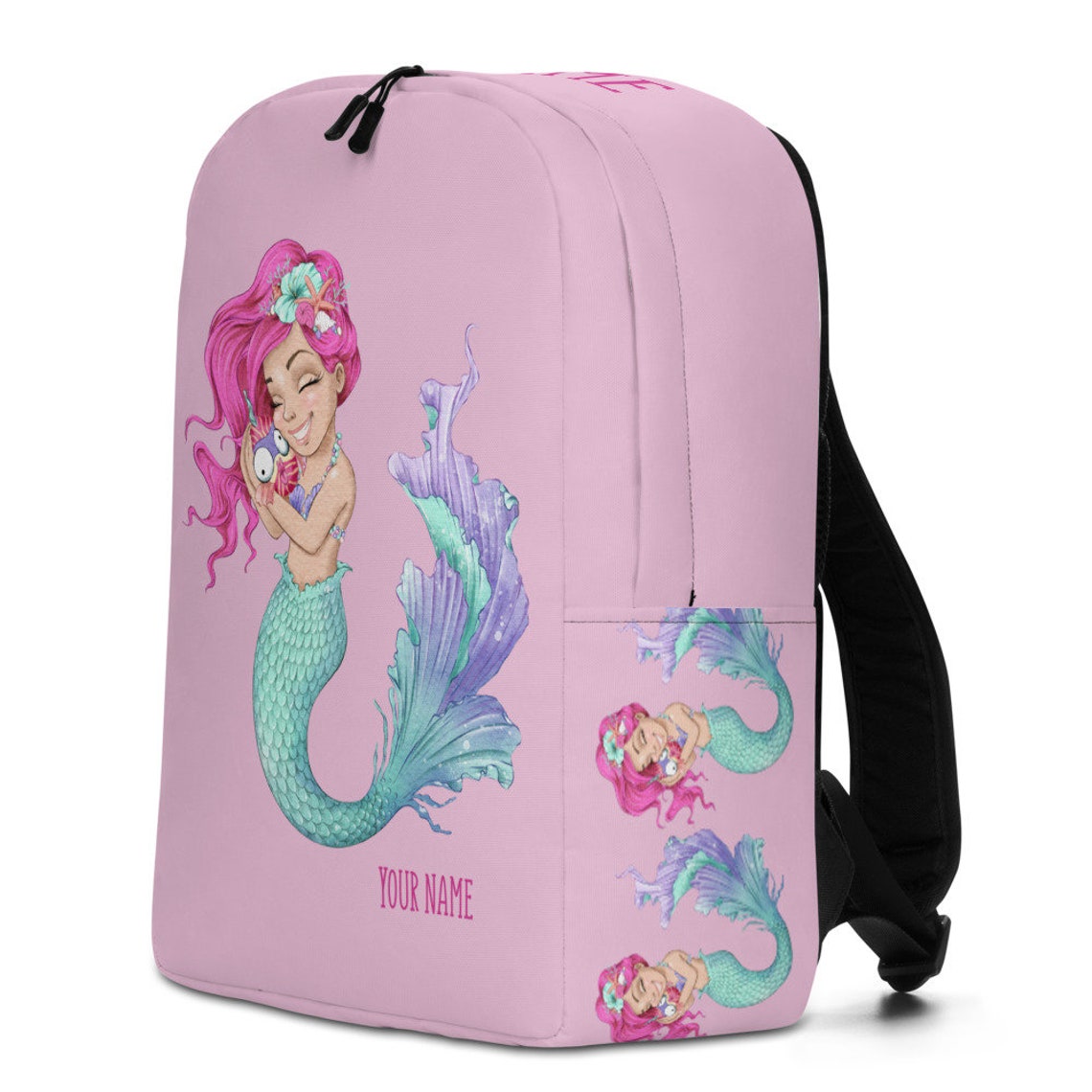 Mermaid Backpack Pink Kids Mermaid Backpack Personalized With | Etsy
