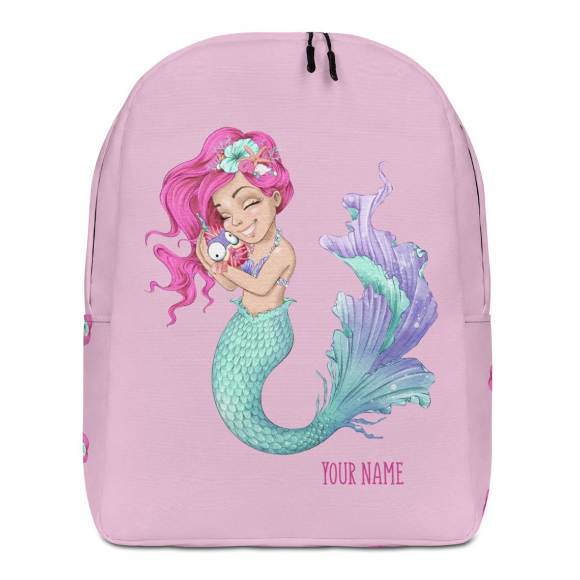 Mermaid Backpack Pink Kids Mermaid Backpack Personalized With | Etsy