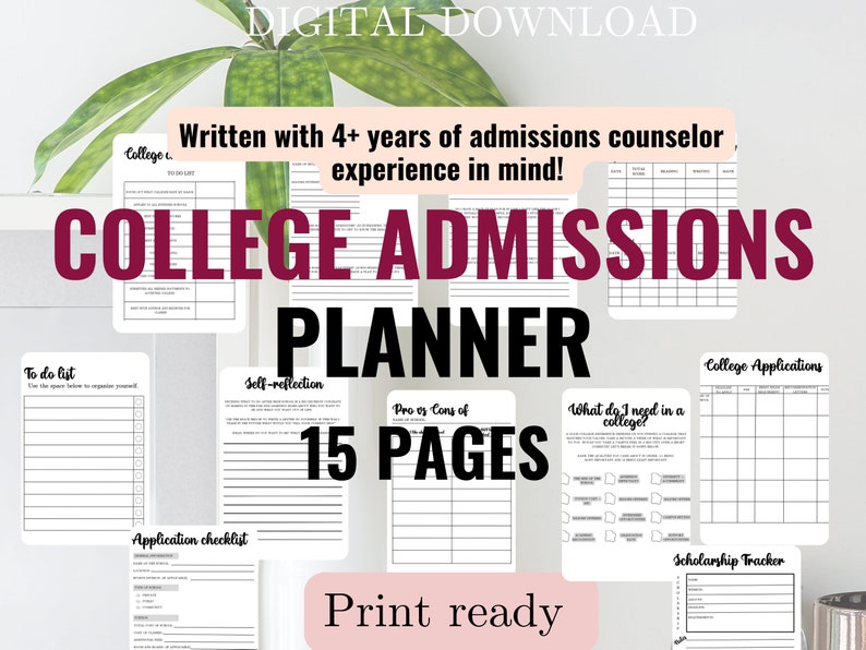 College Application Planner Printable Written by an - Etsy