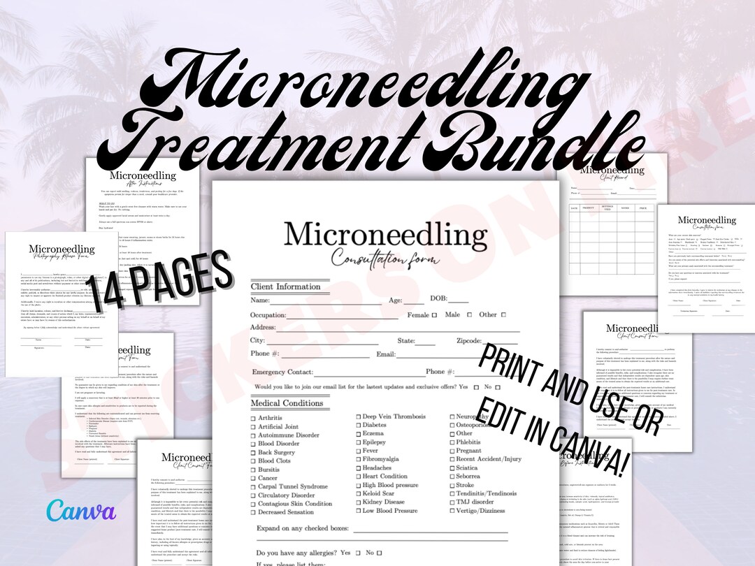 Editable Microneedling Forms Consent Microneedling Intake Forms Spa ...