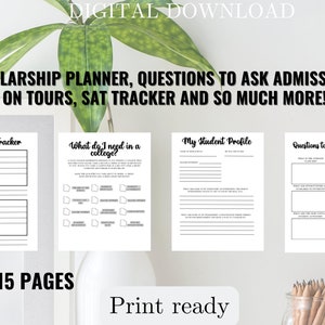 College Application Planner Printable College Student Planner SAT Prep ...
