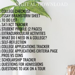 College Application Planner Printable College Student Planner SAT Prep ...