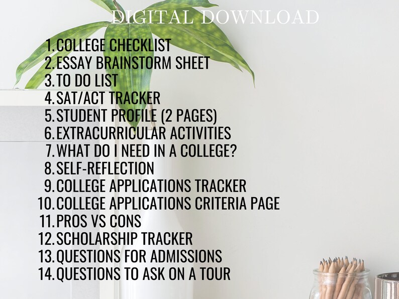 College Application Planner Printable Written by an - Etsy