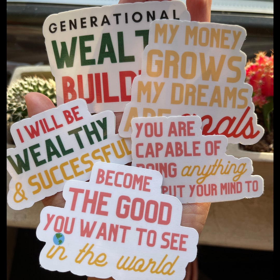Money Affirmation Sticker Positive Quotes Encouraging Stickerpack ...