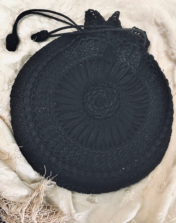 Antique reticule woven Victorian era heirloom purse l… - Gem