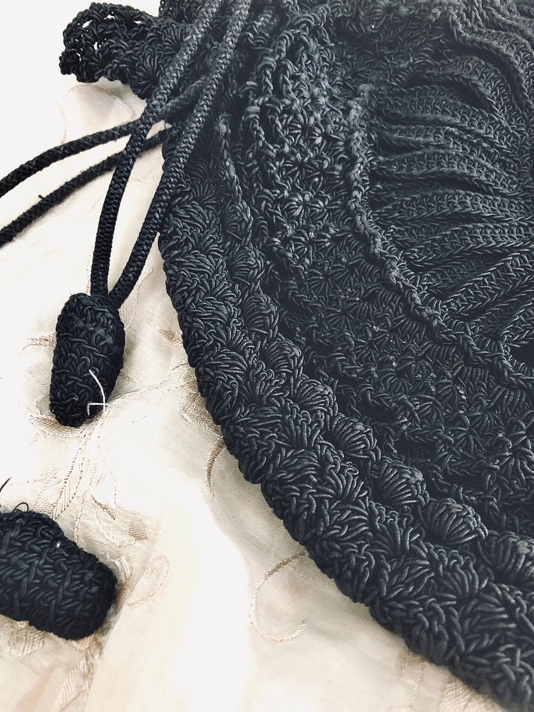 Antique Reticule Woven Victorian Era Heirloom Purse Large Xl Purse ...