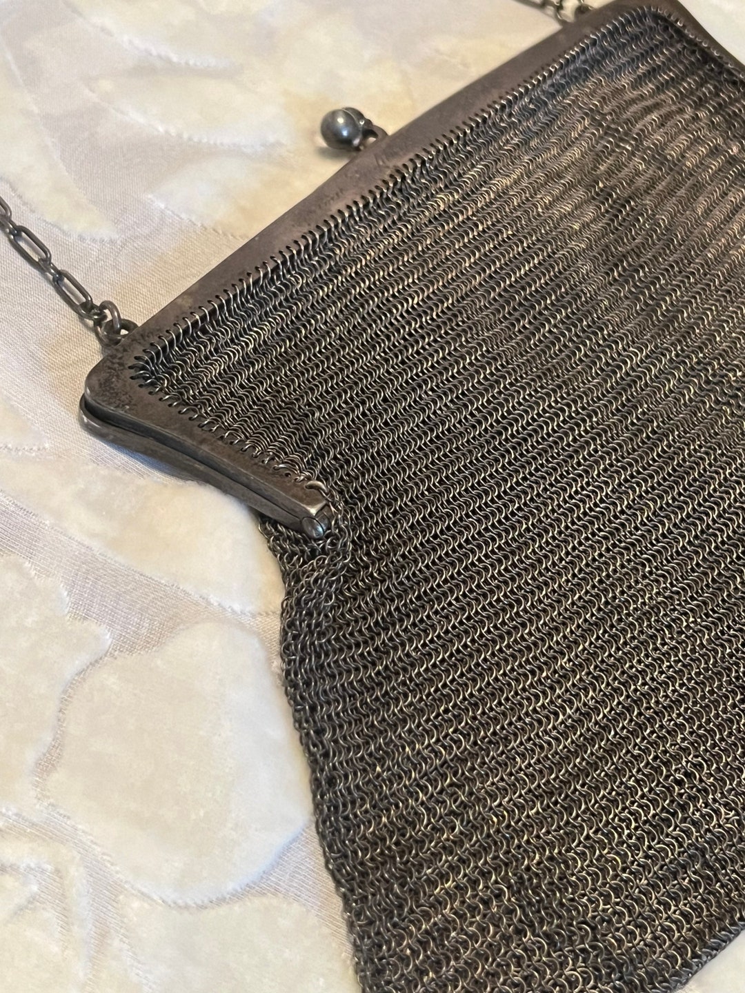 Sterling Silver Metal Mesh Flapper Purse Costume Handbag 1920s Antique ...