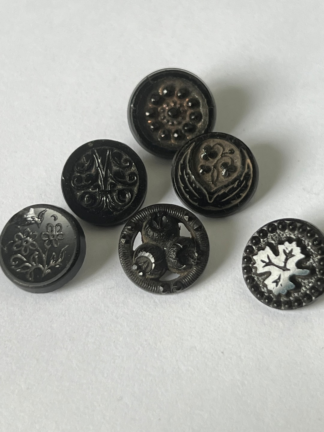 Antique Glass Victorian Era Button Lot Glass Antique Vintage Buttons 6 ...