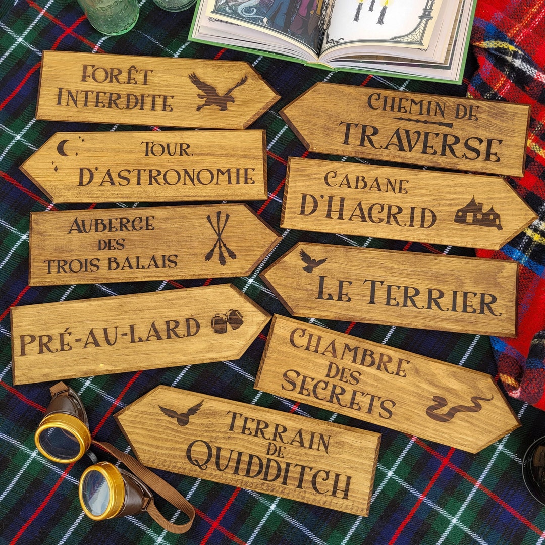 Engraved HARRY POTTER Inspired Wooden Directional Signs - Etsy