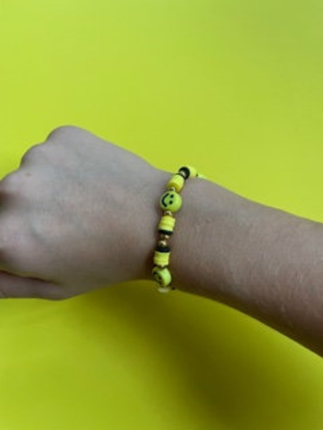 Yellow Smiley Face Bracelet - Etsy