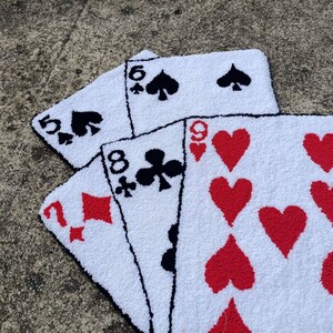 Customizable Playing Cards Rug, Punch Needle Play Room Rug, Tufted ...