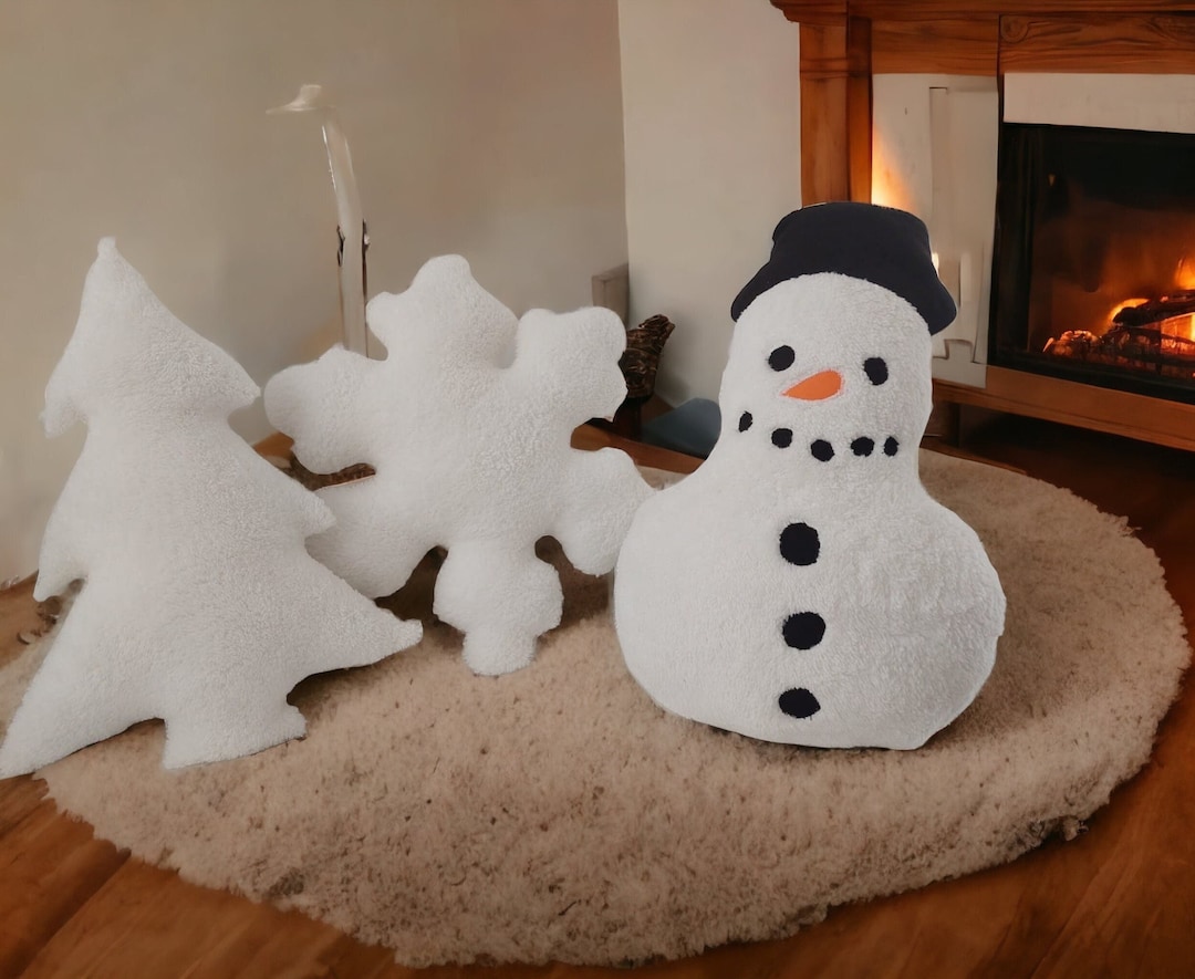 Snowflake Shaped Pillow, Snowman Shaped Pillow, Xmas Tree Shaped Pillow ...