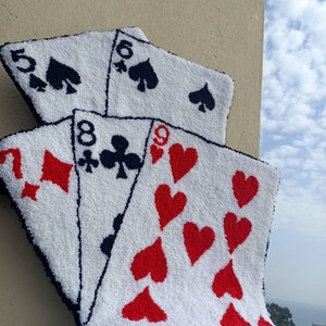 Customizable Playing Cards Rug, Punch Needle Play Room Rug, Tufted ...