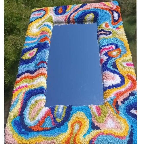 60 Full Length Multicolor Tufted Rug Mirror Tufted Wavy - Etsy