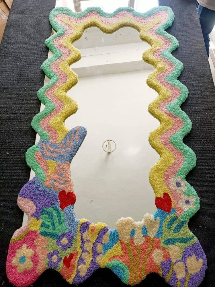 51 Full Length Multicolor Tufted Rug Mirror Tufted Wavy - Etsy