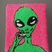 Smoking Alien Mini Wall Rug, Alien With Cigarette, Alien Punch Rug ...