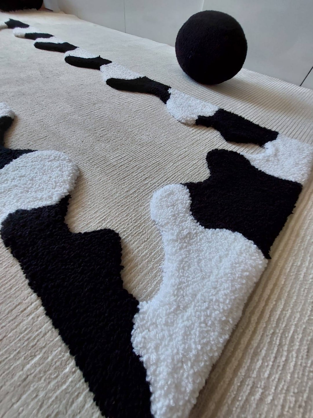 60" Full Length Wavy Multicolor Tufted Rug Mirror Cloth Only, Full Body ...