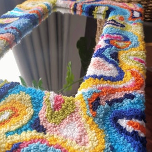 50" Full Length Multicolor Tufted Rug Mirror Cloth, Custom Wavy Punch ...