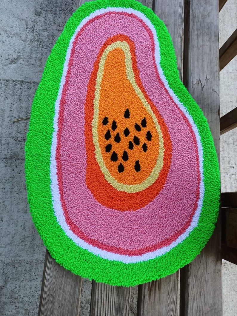 Papaya Tufted Rug Custom Rug Design Customizable Rug Green - Etsy