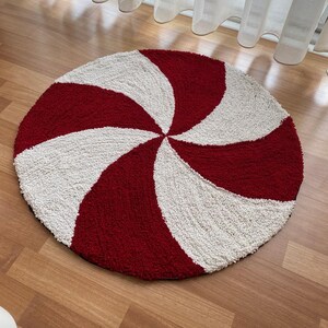 Lollipop Candy Rug, Hand Tufted Xmas Rugs, Christmas Shaped Rug ...