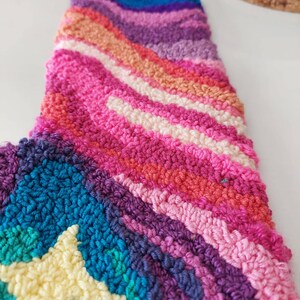 Tufted Retro Wavy Rug Mirror, Aura Poster Mirror, Punch Needle Mirror ...