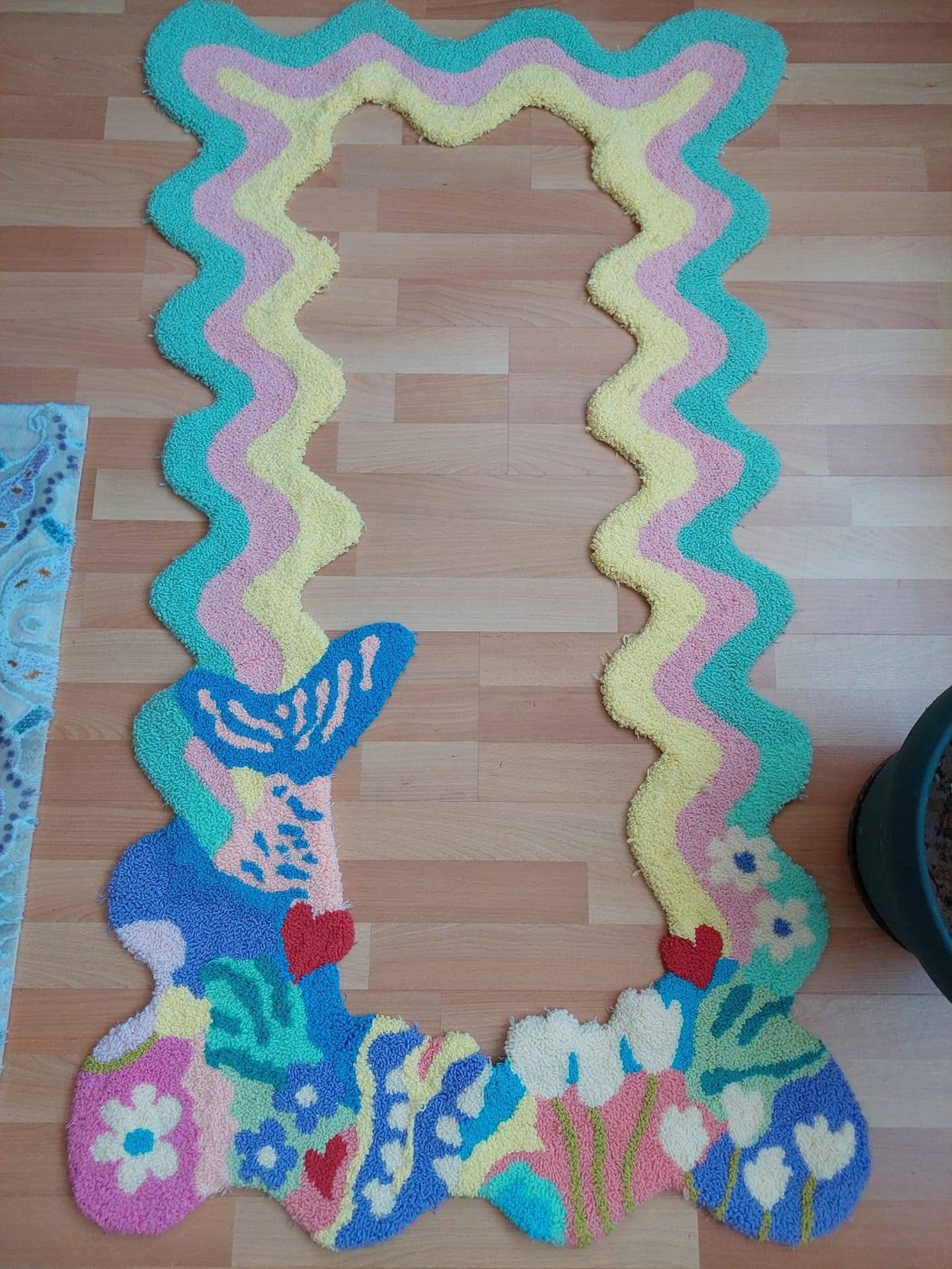 51 Full Length Multicolor Tufted Rug Mirror Tufted Wavy - Etsy