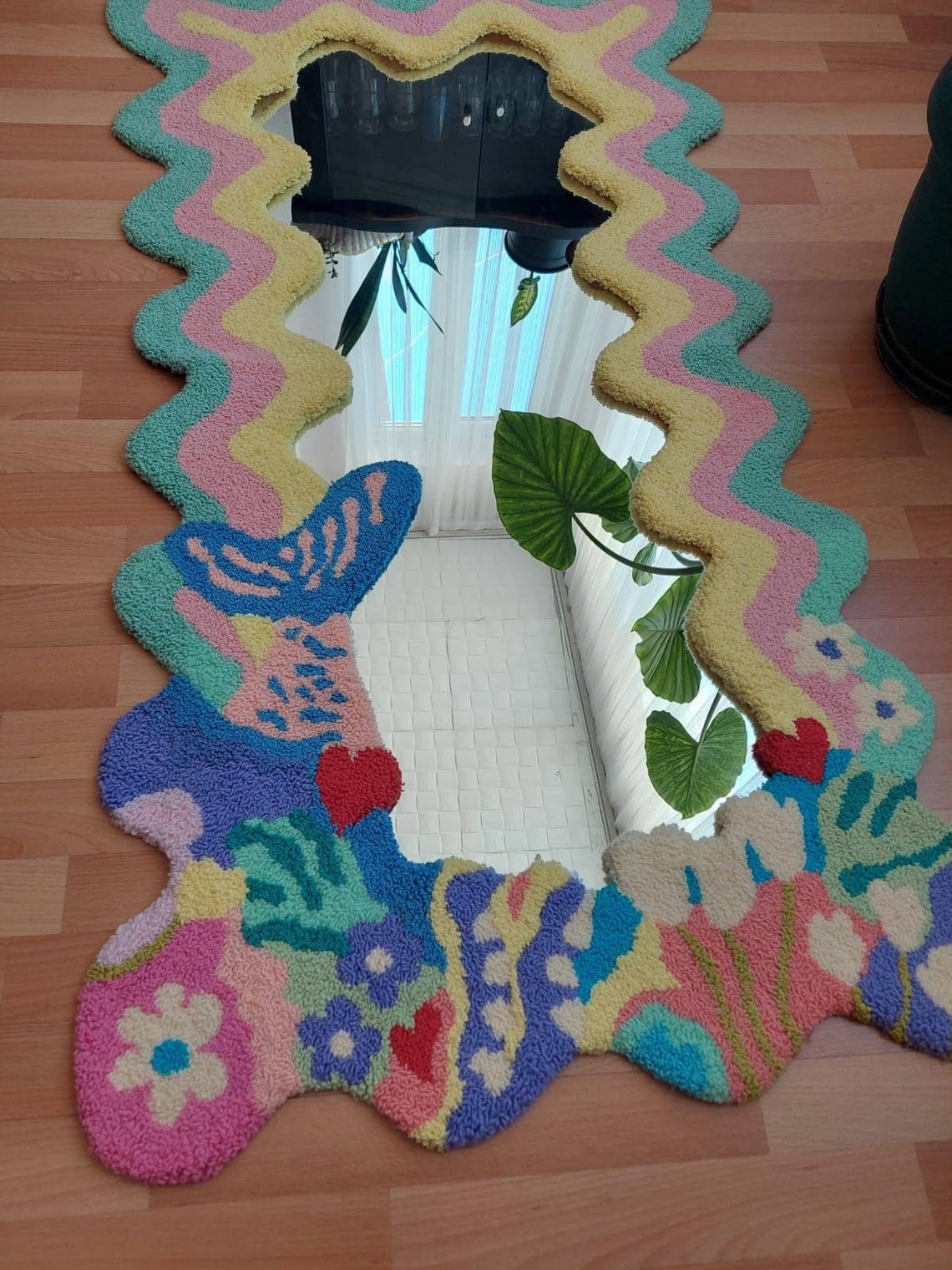 51 Full Length Multicolor Tufted Rug Mirror Tufted Wavy - Etsy