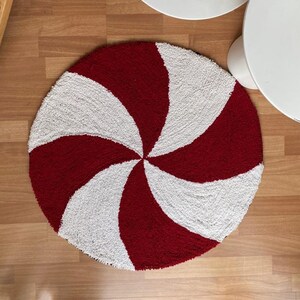 Lollipop Candy Rug, Hand Tufted Xmas Rugs, Christmas Shaped Rug ...